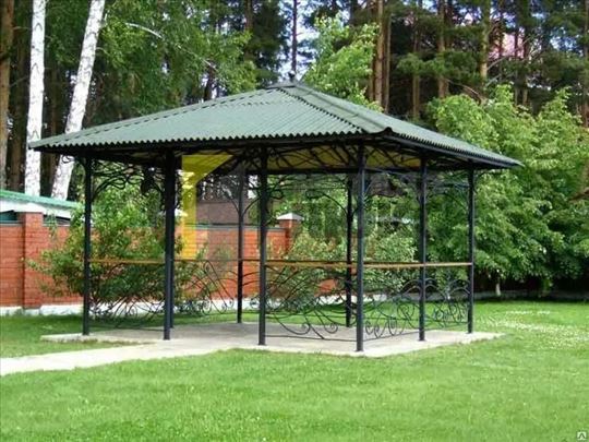 Metalna pergola, kućica za vikendicu