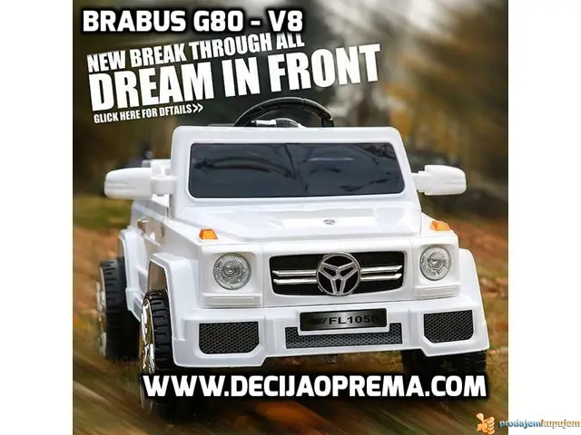 BRABUS G80-V8 Dzip na akumulator za decu Beli