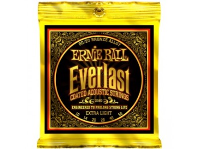 Ernie Ball P02560 Extra Light Everlast Coated 80/20 Bronze 10-50