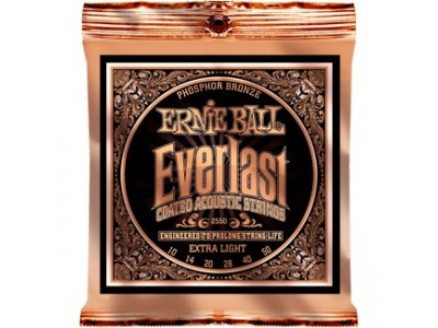 Ernie Ball P02550 Extra Light Everlast Coated Phosphor Bronze 10-50