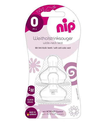 Nip cucla za flasice za bebe siroki otvor-za mleko 0 meseci + ventilom protiv grceva