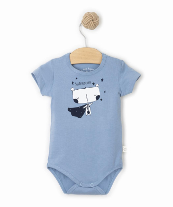 Just Kiddin baby bodi kratki rukavi za dečake 6-9 meseci Little Bear Dreams Plava - 17000914