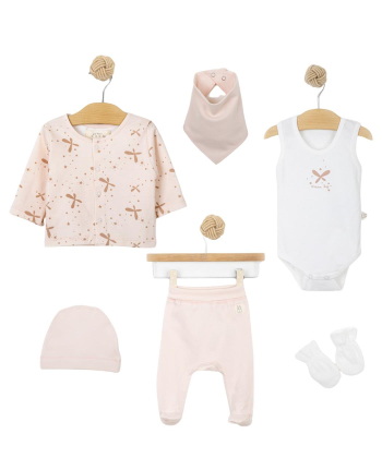 Just Kiddin baby set za devojčice 6 u 1 od 3-6 meseci Fairytale svetlo Roze - 18001110