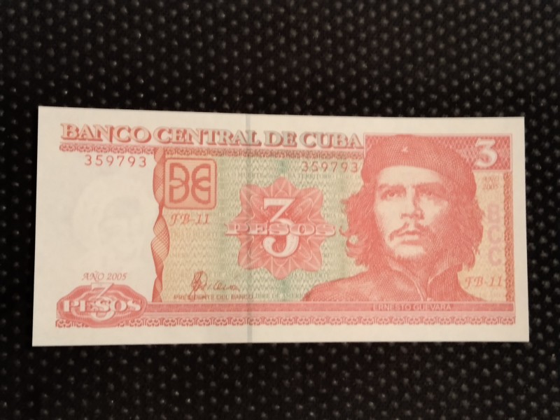 3 pezosa 2005 kuba UNC