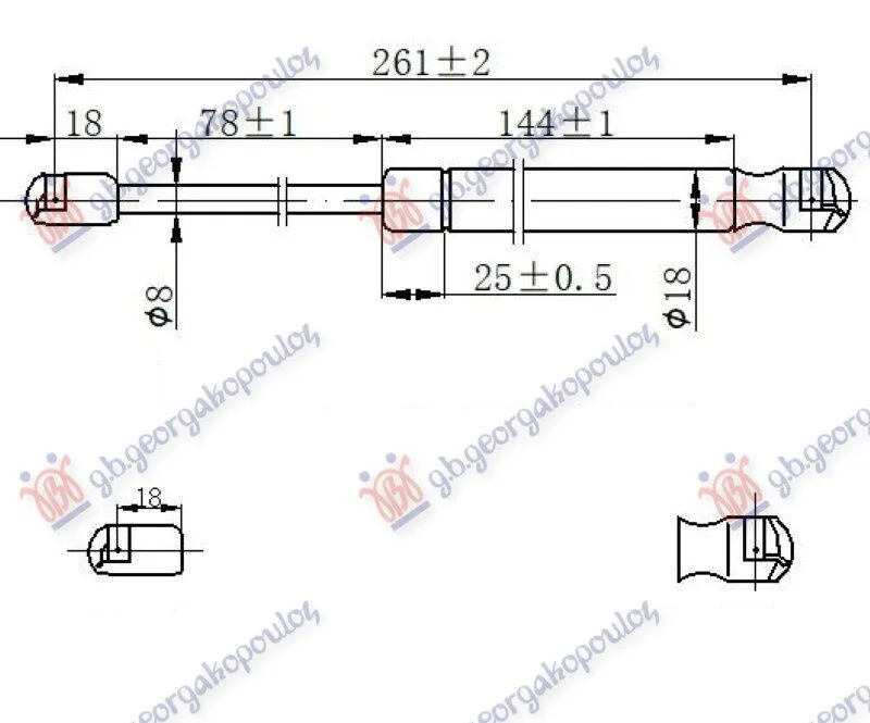 AMORTIZER HAUBE (261L-470N) BMW SERIES 7 (F01/02) (2008-2012) (OEM: 51237183741)