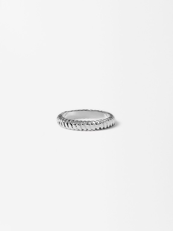 Silver Striped Ring