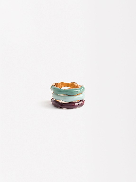 Set Of Enameled Rings