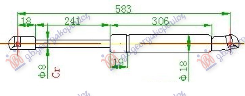 AMORTIZER GEPEK VRATA KARAVAN (583L-360N) VW GOLF III (1992-1998) (OEM: 1H9827550A)