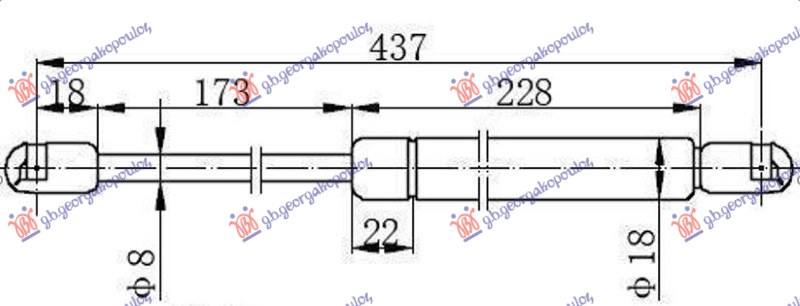 AMORTIZER GEPEK VR (437L-350N) (MARELLI) FIAT PUNTO EVO (2009-2012) (OEM: 51778432)