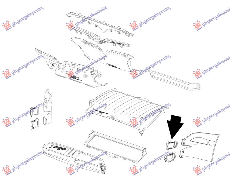 USMERIVAC VAZDUHA UNUTRASNJI PLASTICNI (PREDNJI GORNJI) (ZA KOCNICU) -21 Leva str. TESLA MODEL X (2016-) (OEM: 1056247-00-E, 105624700E)