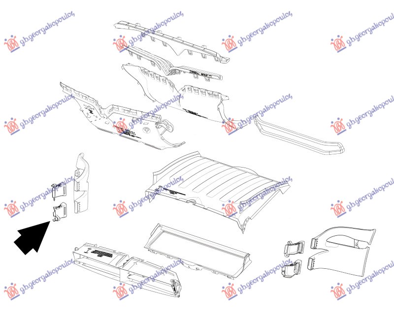 USMERIVAC VAZDUHA UNUTRASNJI PLASTICNI (PREDNJI DONJI) (ZA KOCNICU) -21 Desna str. TESLA MODEL X (2016-) (OEM: 1043981-00-D, 104398100D, 1056250-00-E)