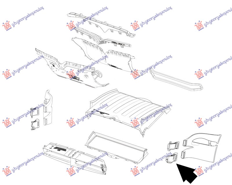 USMERIVAC VAZDUHA UNUTRASNJI PLASTICNI (PREDNJI DONJI) (ZA KOCNICU) -21 Leva str. TESLA MODEL X (2016-) (OEM: 1043981-00-A, 104398100A)
