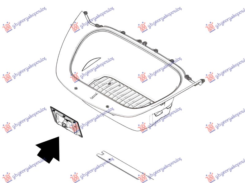 POKLOPAC PREDNJEG PRTLJAZNIKA (OKVIR PREKIDACA) TESLA MODEL Y (2020-) (OEM: 1494085-00-B, 149408500B, 1494086-00-B)