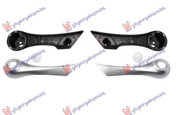 RUKOHVAT PREDNJIH VRATA UNUTRASNJI SREBRNI (SET) RENAULT MEGANE SDN-H/B-L/B (2002-2005) (OEM: 77 01 476 922, 77014, 7701476922)