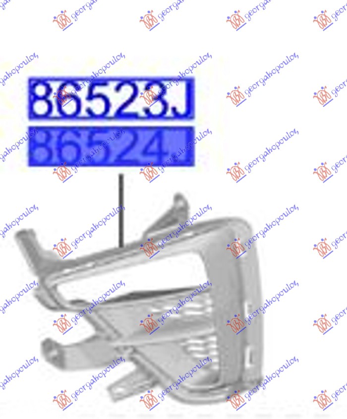 RESETKA PREDNJEG BRANIKA MAT-CRNA (SA MAGLENKOM) (O) Desna str. KIA CEED (2018-) (OEM: 86564-J7000, 86564J7000)