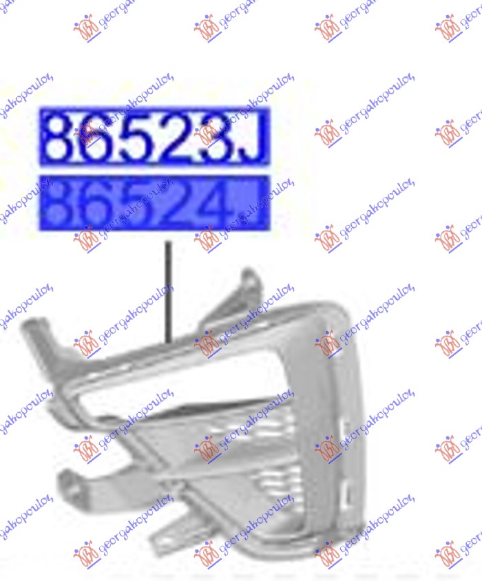 RESETKA PREDNJEG BRANIKA MAT-CRNA (SA MAGLENKOM) (O) Desna str. KIA CEED SPORTSWAGON (2018-) (OEM: 86564-J7000, 86564J7000)