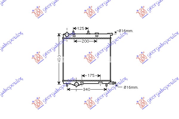 HLADNJAK MOTORA 1.4/1.6cc (38×40) CITROEN C5 (2001-2004) (OEM: 1330S1)