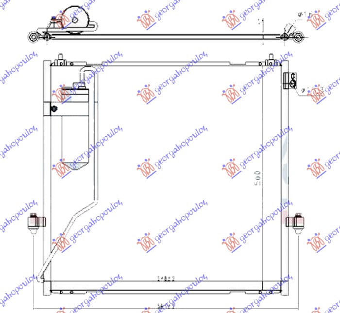 HLADNJAK KLIME 3.0/3.5i V6 24V BENZIN – 2.5/3.2 DID DIZEL (546×500) MITSUBISHI PAJERO (2007-2012) (OEM: 7812A160)