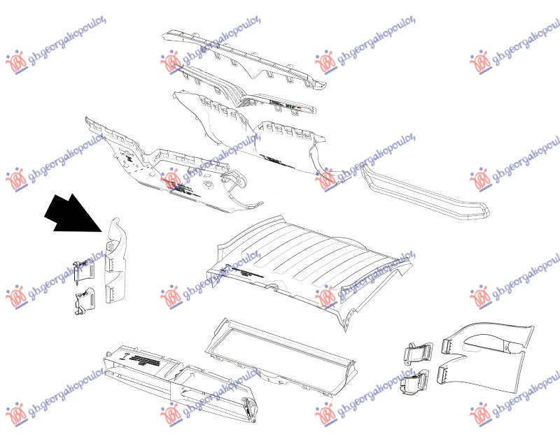 USMERIVAC VAZDUHA UNUTRASNJI PLASTICNI (ZA KOCNICU) -21 Desna str. TESLA MODEL X (2016-) (OEM: 1043931-00-E, 104393100E, 1043933-00-E)