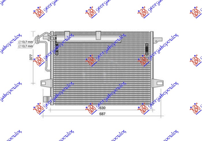 HLADNJAK KLIME 4.0 (420-450 CDI) DIZEL (587x640x16) MERCEDES ML (W164) (2005-2011) (OEM: 1645000054, A1645000054)