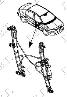 PODIZAC PREDNJEG PROZORA ELEKTRICNI 4/5 VRATA (COMFORT) Desna str. RENAULT MEGANE SDN-H/B-L/B (2006-2008) (OEM: 8201010925)