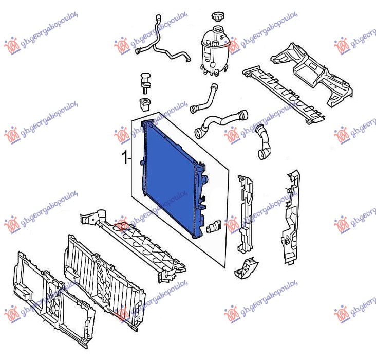 HLADNJAK MOTORA 3.0 BENZIN (645×500) MERCEDES S CLASS (W223) (2020-) (OEM: 0995003601)