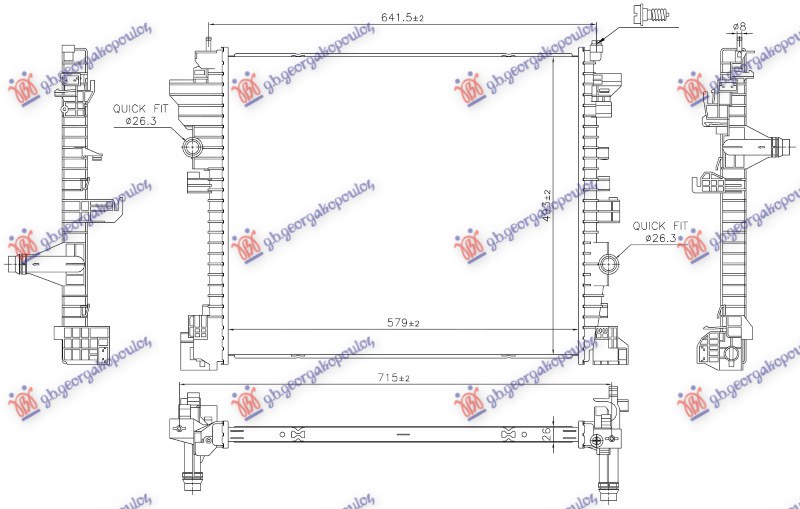 HLADNJAK MOTORA DODATNI 2.2DIZ – 2.0/2.9BEN ALFA ROMEO STELVIO (2016-) (OEM: 50533794)