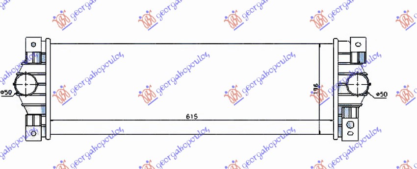 HLAD. INTERC. 2.0 Xdi DIZEL (610x160x30 SSANGYONG KYRON (2006-2009) (OEM: 2371109050, 2371109060)