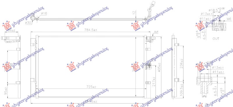 HLADNJAK KLIME 1.5 DIZ 18- (725x393x12) FORD PUMA (2020-) (OEM: 2120367, 2176916, JN1119710AB)