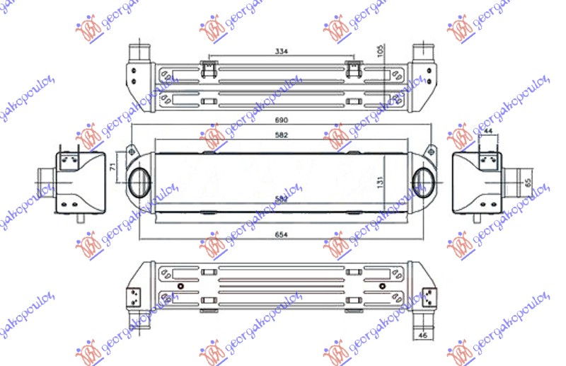 HLADNJAK INTER. 2.7 Tdi DIZEL (ALUMINIJUM) LAND ROVER DISCOVERY (2014-) (OEM: PML500010, PML500031)