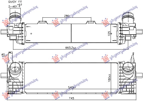 HLADNJAK INTERKULERA 2.0 BENZIN – 3.0 DIZEL (540x173x105) BMW X3 (G01) (2017-) (OEM: 8578146, 17518578146)