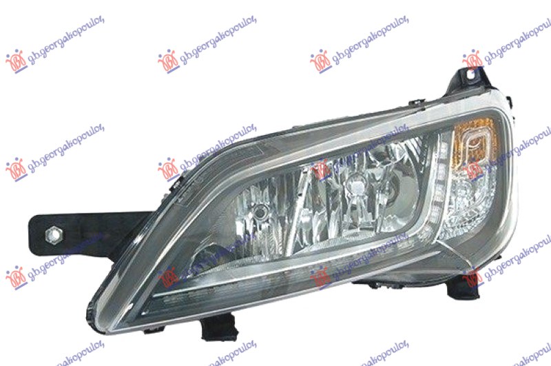 FAR ELEKTRICNI CRNI SA LED DNEVNIM SVETLOM (MARELLI) Leva str. FIAT DUCATO (2014-) (OEM: 46862295, 1612041480, 712501311129)