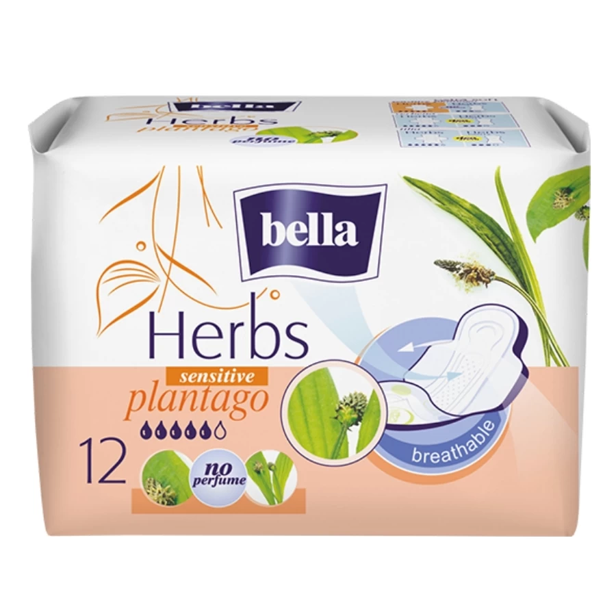 Bella Herbs Sensitive Plantago Higijenski Ulošci sa Krilcima 12 Uložaka