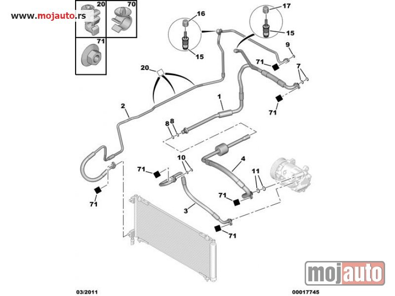 Citroen C5 1.6HDI Crevo Kompresora Klime 04-08, NOVO