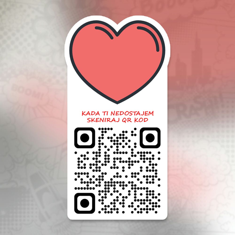 SRCE SA QR KODOM – STIKER