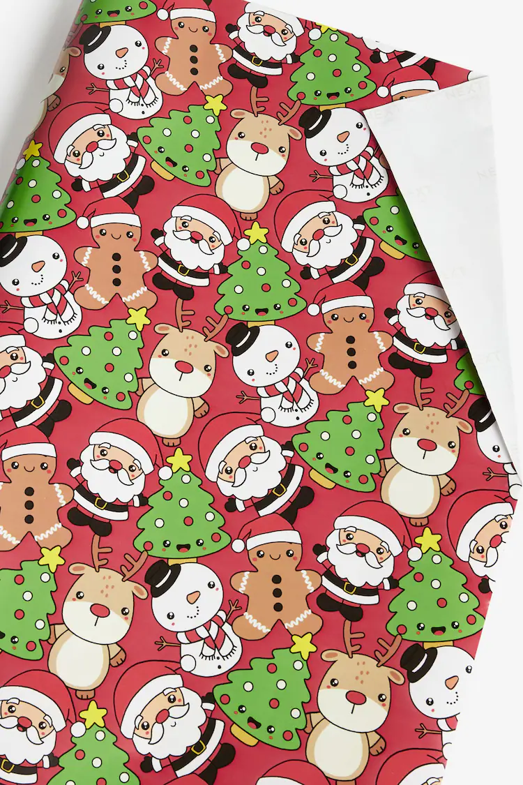 Kawai Santa Extra Wide 10m Christmas Wrapping Paper