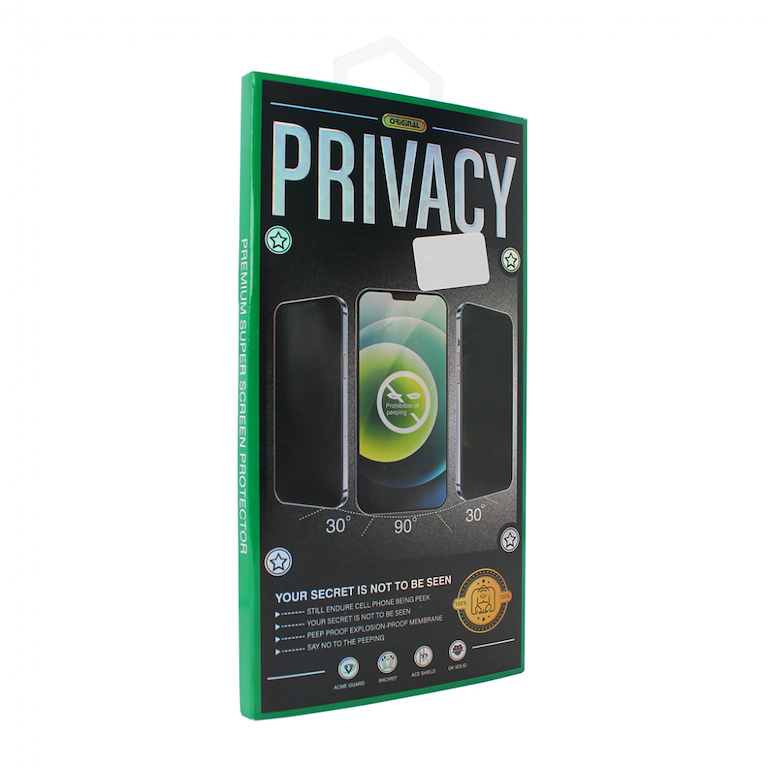 Zastitno staklo Staklena folija glass Privacy 2.5D full glue za Samsung Galaxy S22 5G crni (fingerprint unlock)