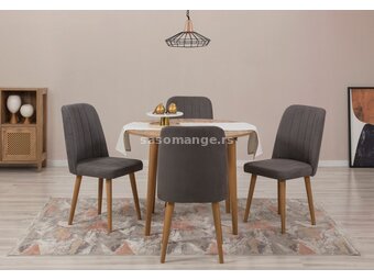 HANAH HOME Trpezarijski sto i stolice Vina 1501 Atlantic Pine Anthracite