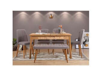 HANAH HOME Trpezarijski sto i stolice Santiago Atlantic Grey