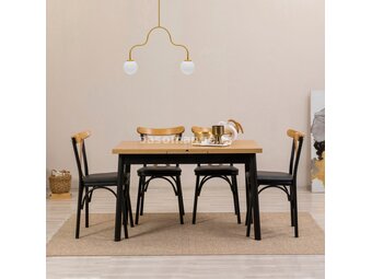 HANAH HOME Trpezarijski sto i stolice Oliver Acl Karina-Black