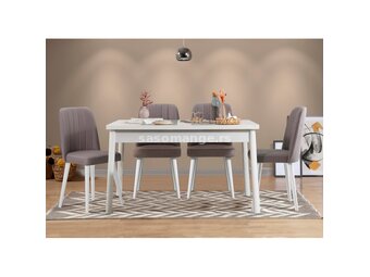 HANAH HOME Trpezarijski sto i stolice Costa White Grey