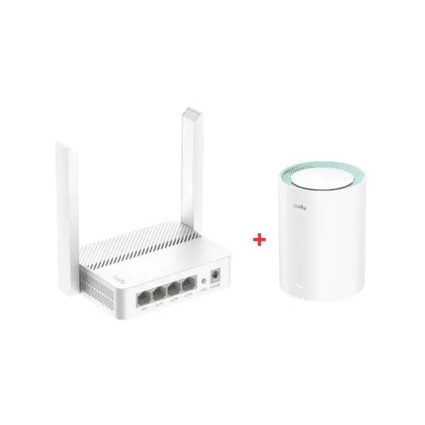 WiFi MESH Cudy set WR300 N300 Wi-Fi Router + M1300 1-pack AC1200 MESH