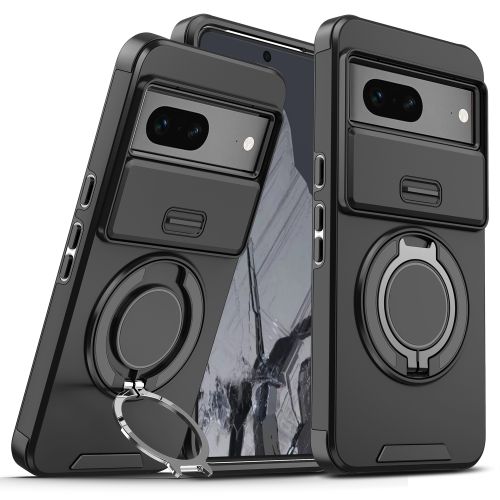 Futrola - maska CamShield Ring stand za Google Pixel 7 crna