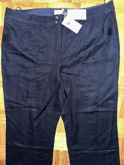 Monsoon teget lanene pantalone 52/54-NOVO