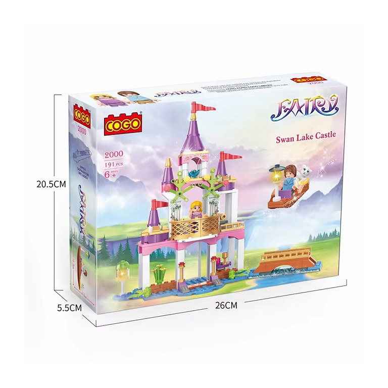 Cogo kocke Swan Lake Castle, 25.5x22.8cm