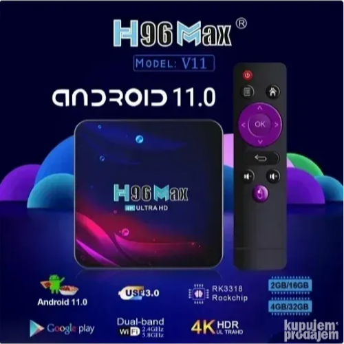 H96MAX Android Set Top BOX Android 10, 4gb/32gb