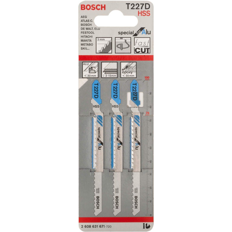 Bosch – List ubodne testere za metal i plastiku 3 kom T 227 D – 2608631671