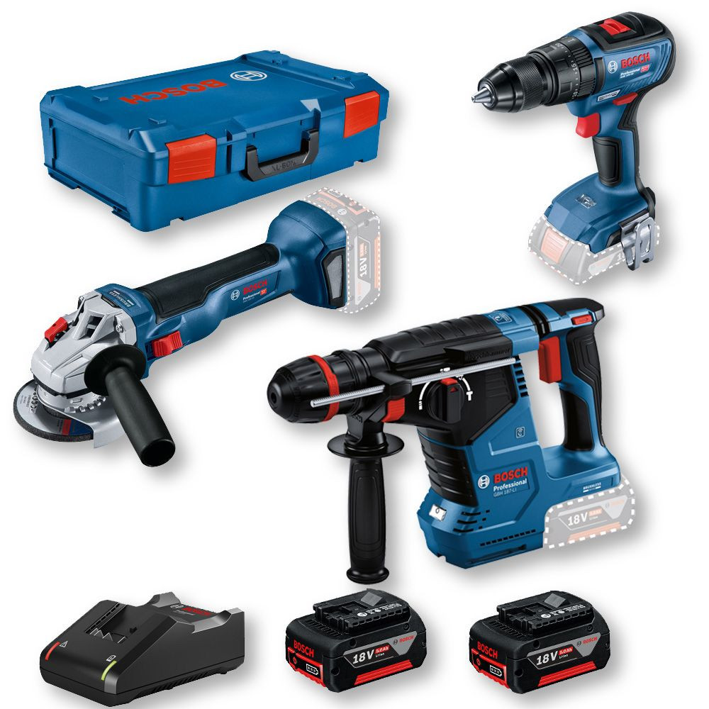 Set Bosch aku alata GBH 187-Li, GWS 18V-10, GSR 18V-50