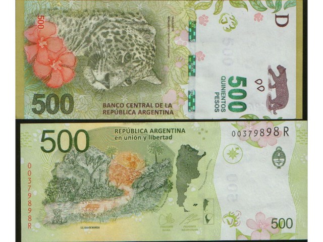 Argentina 500 Pesos 2016-2022. UNC