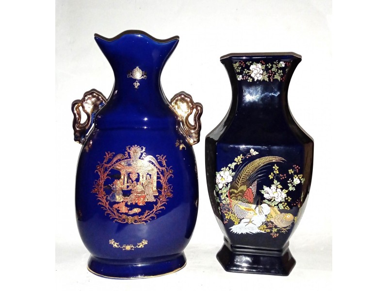 VAZNE 2kom - STARI COBALT PORCELAN 25cm, 28cm